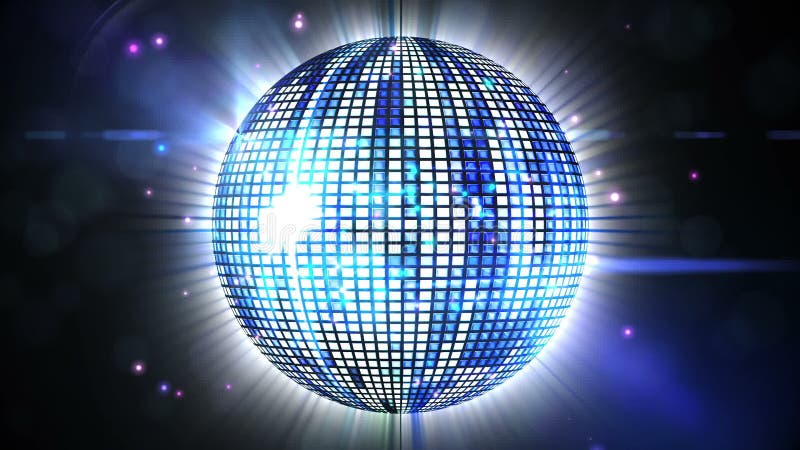 Shiny Blue Disco Ball Spinning Around Stock Video - Video of loopable ...