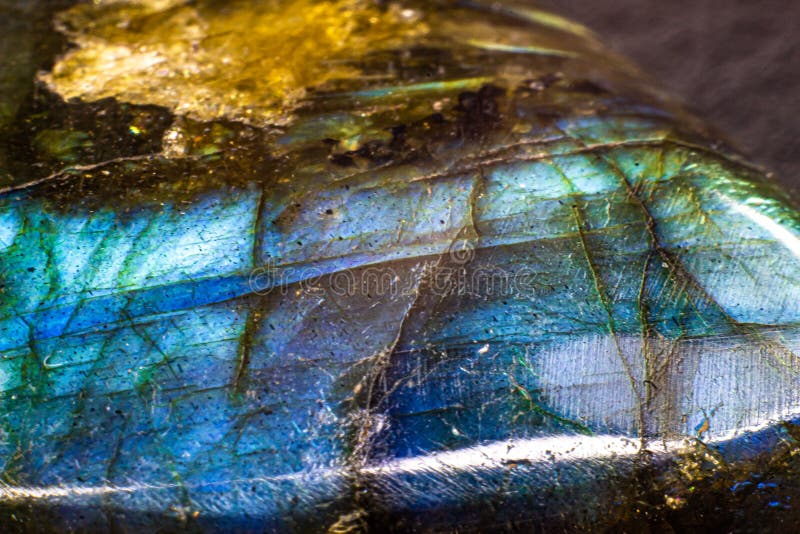 Blue Flash Labradorite Crystal Cabochon Stock Photo - Image of gold ...