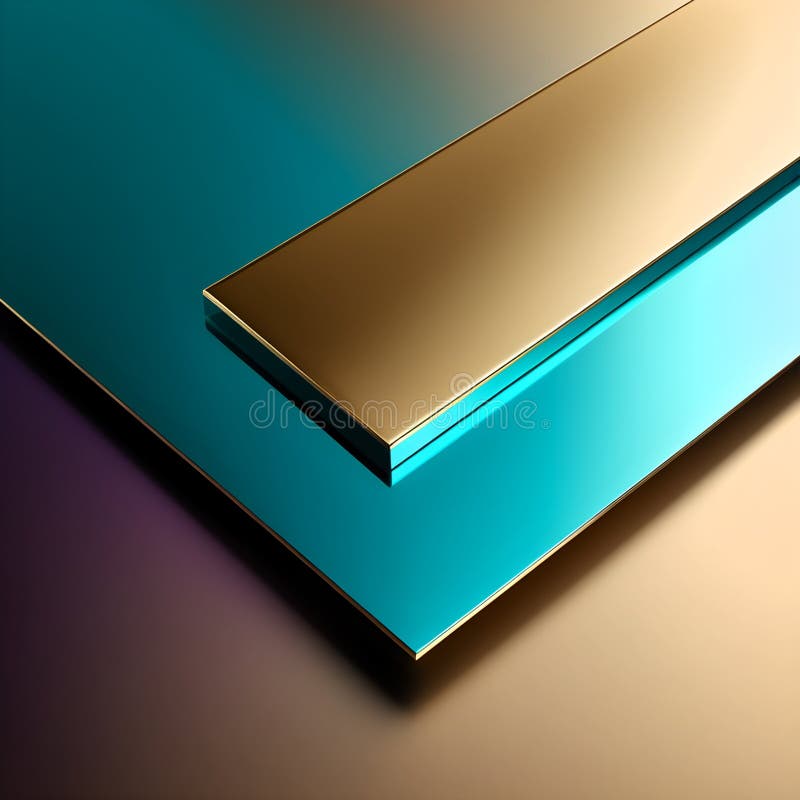 Shiny Blue and Gold Metal Plates on Matte Gold Background Stock ...