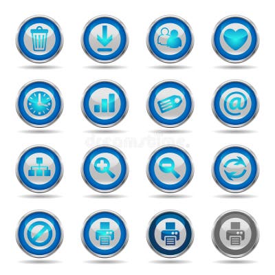 Shiny Blue Icons Set 2 - Web Stock Vector - Illustration of icons ...