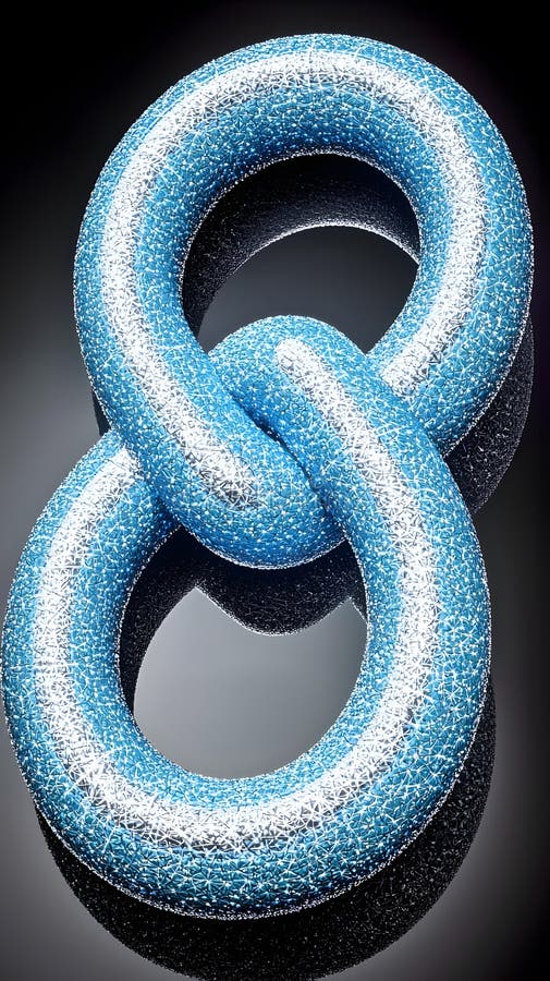Shiny Blue Intertwined Loops on a Dark Surface Stock Illustration ...