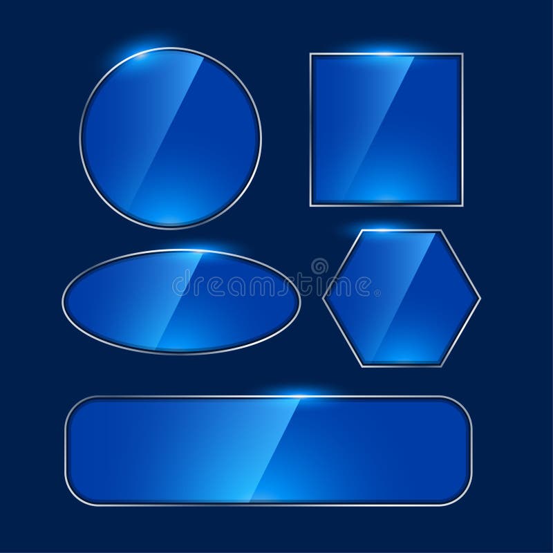 Shiny Blue Mirror Frames in Different Shapes Stock Vector ...