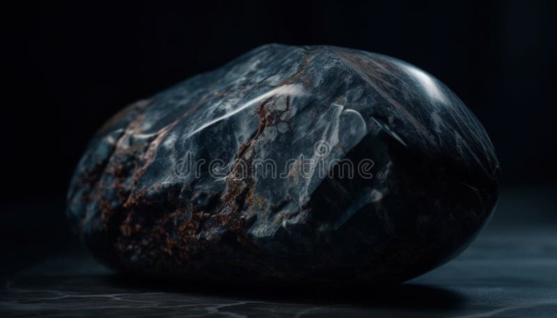Shiny Blue Quartz Crystal, on Black Generated by AI Stock Illustration ...