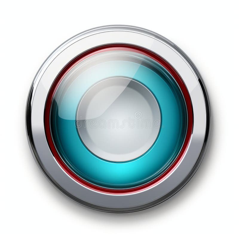 A Shiny Blue and Red Button on a White Background Stock Illustration ...