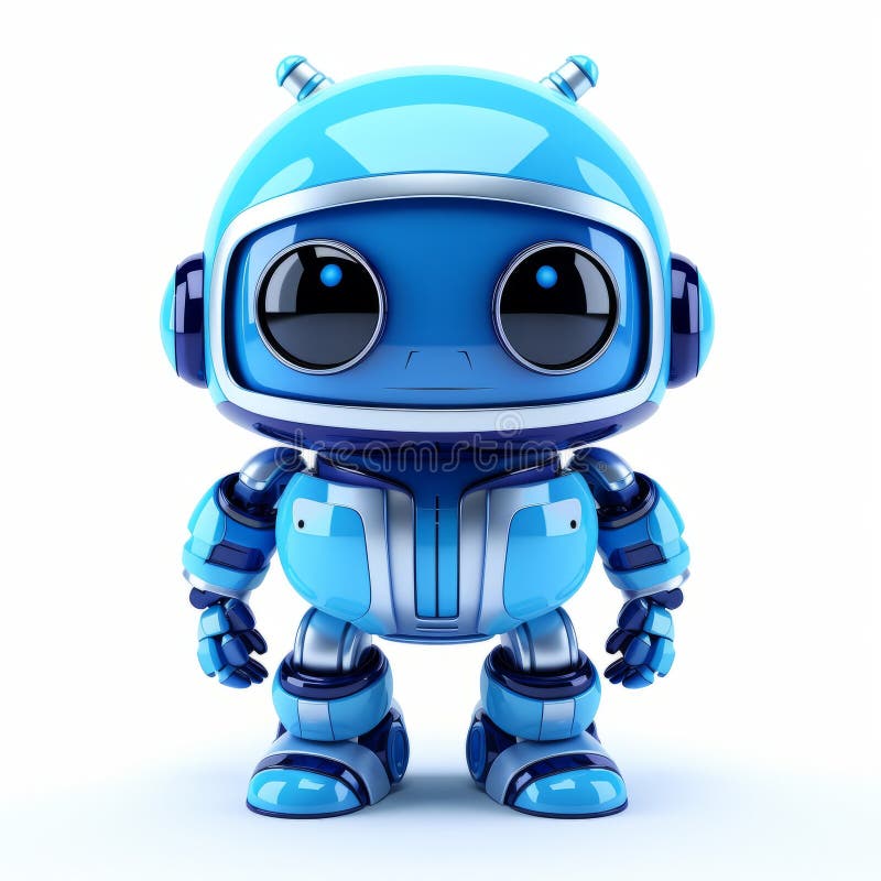 Shiny Blue Robot a Hyper-realistic Sci-fi Comic Book-influenced ...