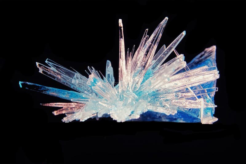 Shiny Blue Sharp Sapphire Crystal Highlighted and Isolated on Black ...