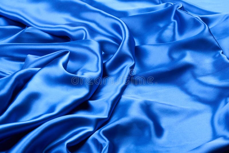Shiny blue silk fabric stock image. Image of blue, clothing - 75885799
