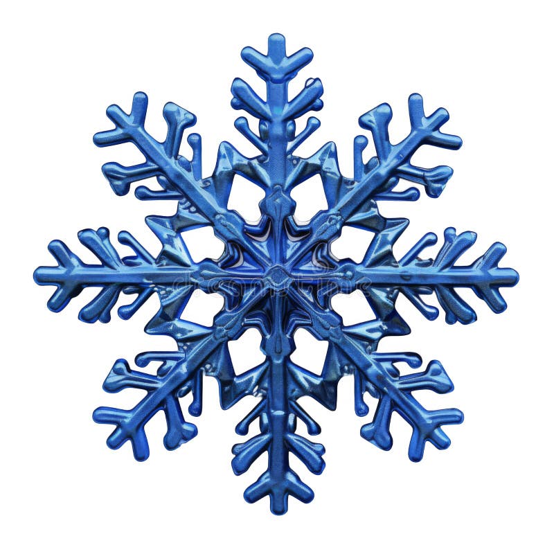 A Shiny Blue Snowflake with a Six-Pointed Star Shape Stock Illustration ...