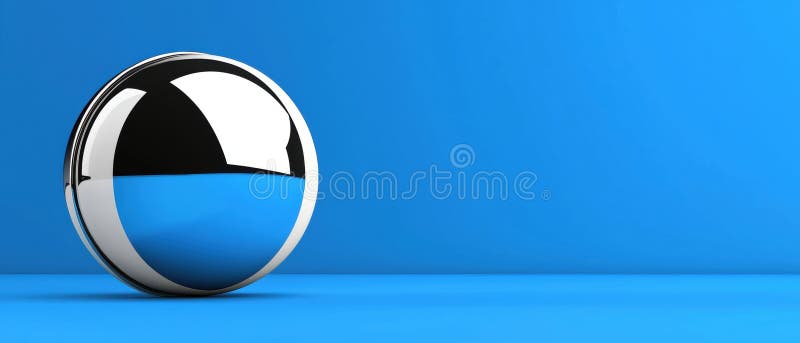 A Shiny Blue Sphere with a Black Center Sits on a Blue Surface. Stock ...