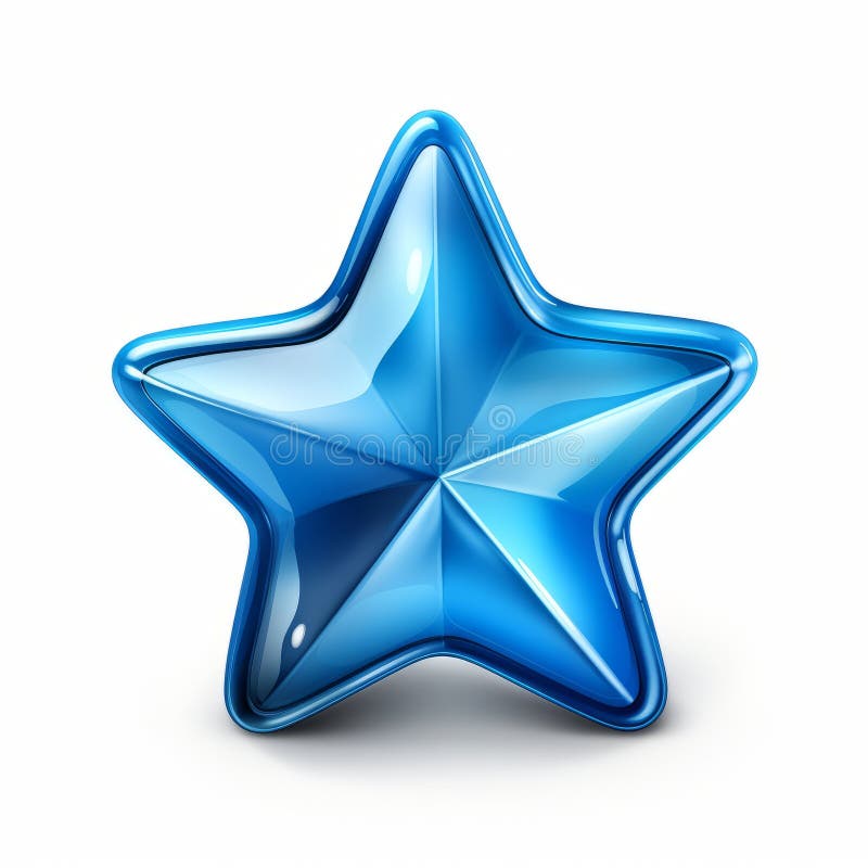 A Shiny Blue Star Icon on a White Background Stock Illustration ...
