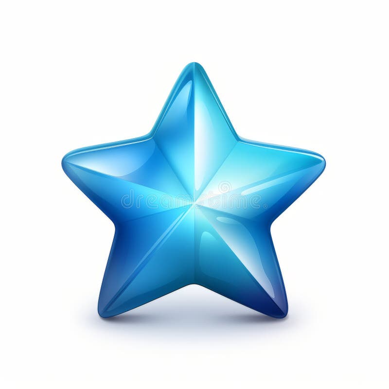 A Shiny Blue Star Icon on a White Background Stock Illustration ...