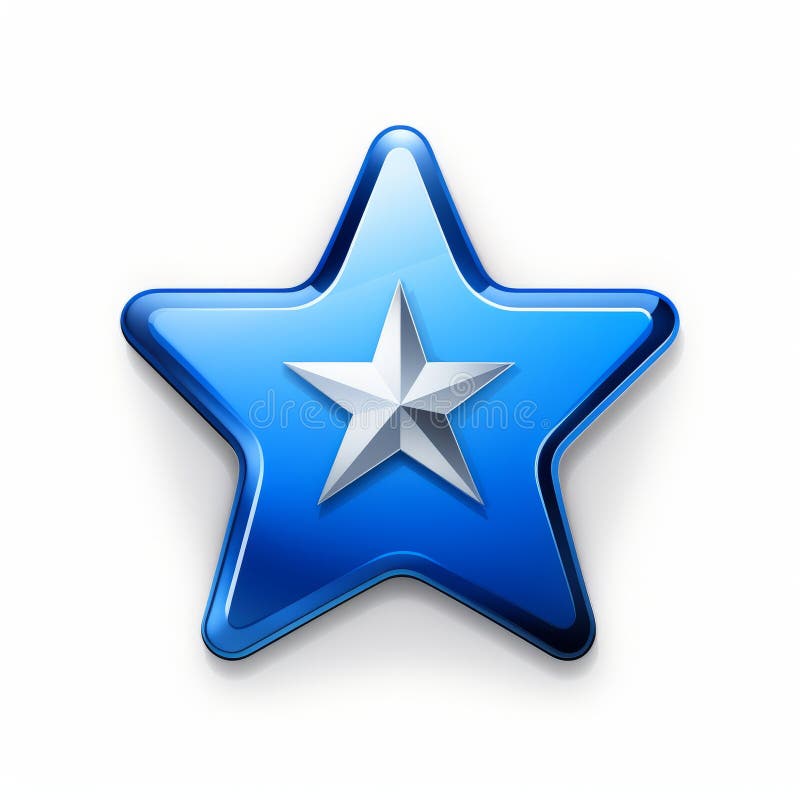 A Shiny Blue Star Icon on a White Background Stock Illustration ...