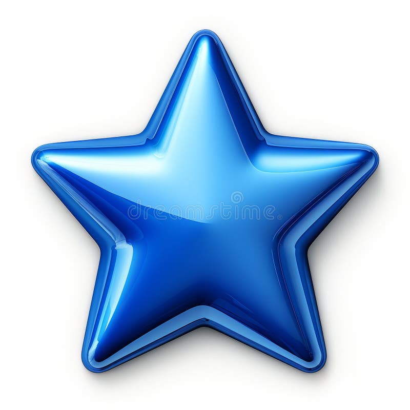 A Shiny Blue Star Icon on a White Background Stock Illustration ...