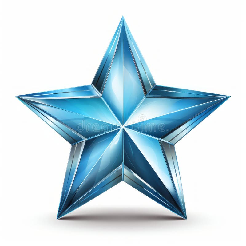 A Shiny Blue Star on a White Background Stock Illustration ...