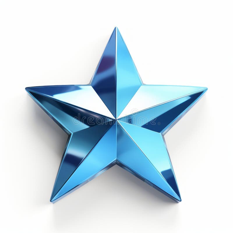 A Shiny Blue Star on a White Background Stock Illustration ...