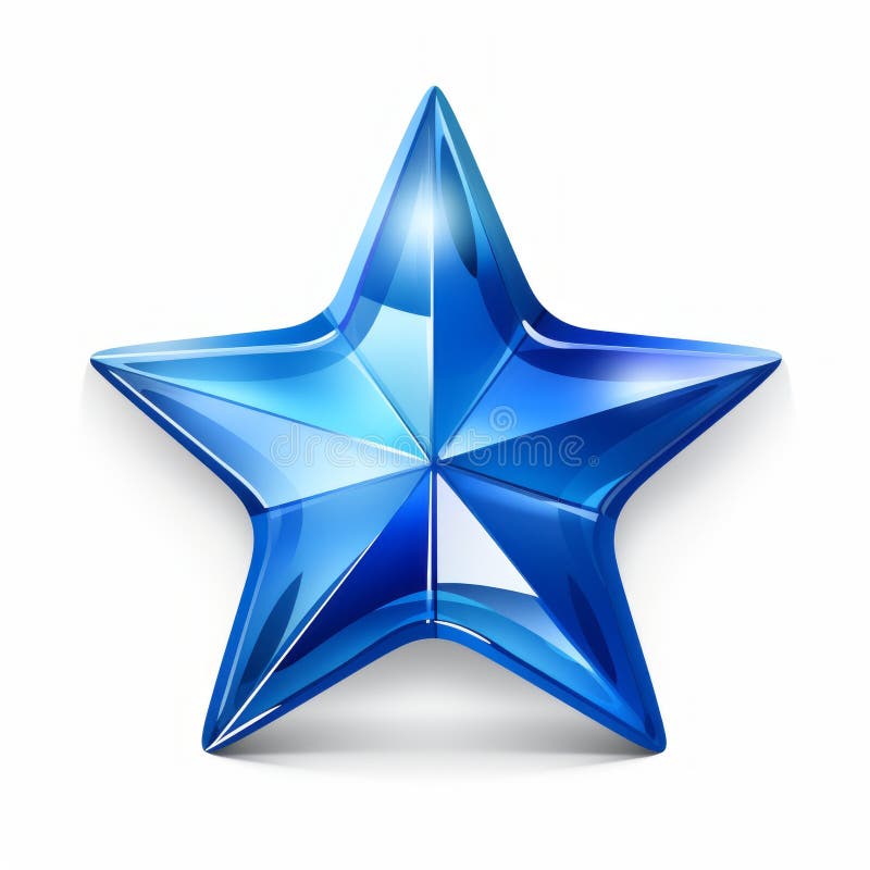 A Shiny Blue Star on a White Background Stock Illustration ...