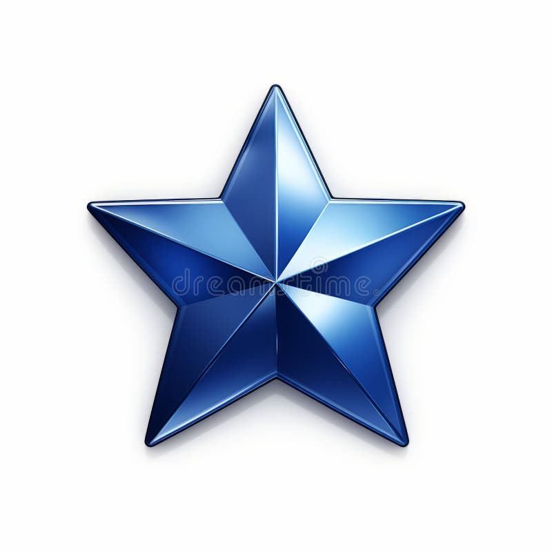 A Shiny Blue Star on a White Background Stock Illustration ...