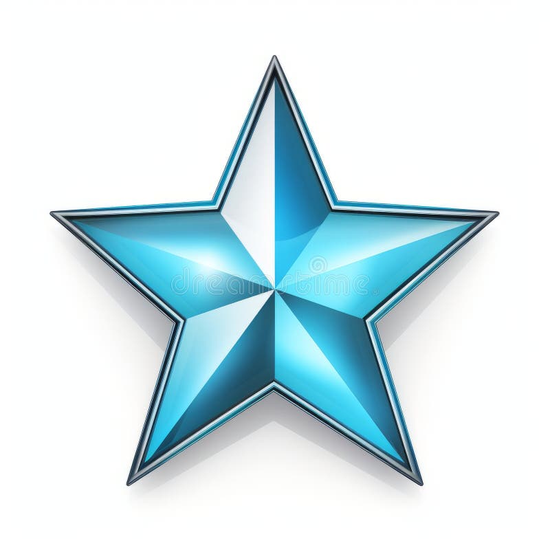 A Shiny Blue Star on a White Background Stock Illustration ...