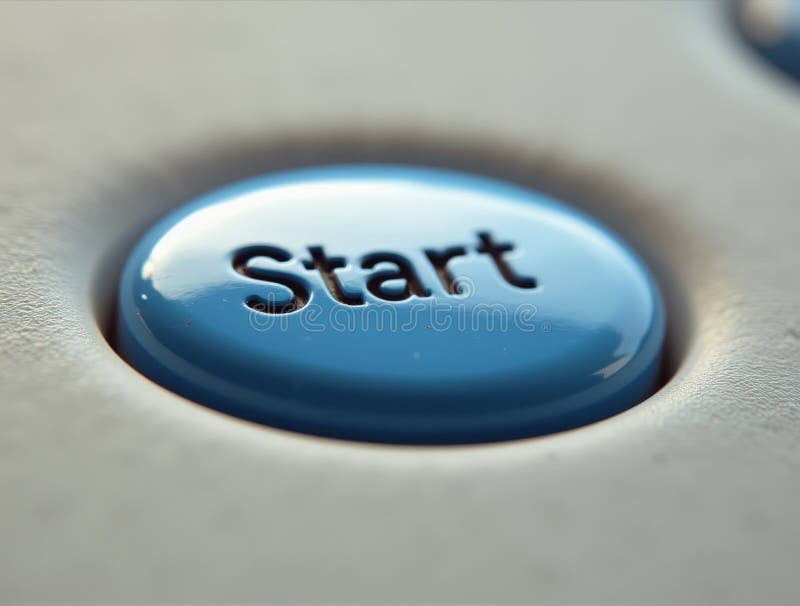 Blue Start Button Inviting User To Begin Stock Illustration ...