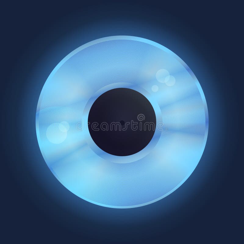 Shiny Blue Vinyl Record. Vector Stock Vector - Illustration of ...