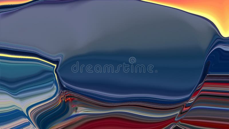 Shiny Blue Waves on Glossy Surface: Mesmerizing Fluid Motion and ...