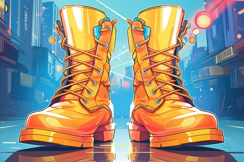 Shiny Boots Reflecting Neon Lights Stock Photo - Image of neon ...