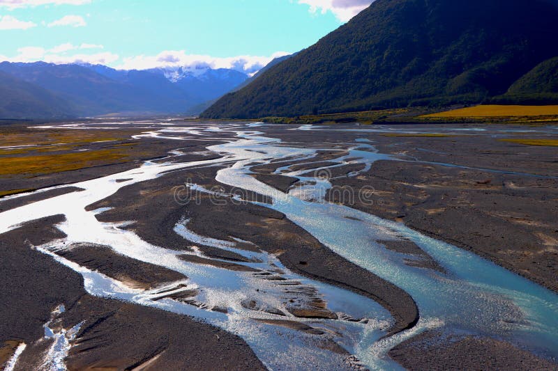 Shiny Braided Rivers from the Mountains Stock Photo - Image of terrain ...