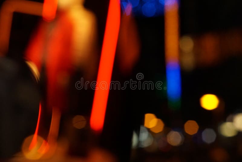 Urban Lights Abstract Background or Pattern. Blurred Lines and Circles ...