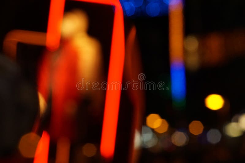 Urban Lights Abstract Background or Pattern. Blurred Lines and Circles ...