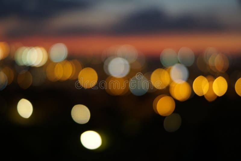 Urban Lights Abstract Background or Pattern. Blurred Circles. Stock ...