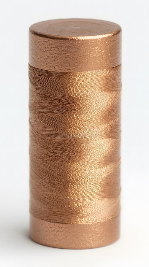 Shiny Bronze Sewing Thread on a Spool Stock Photo - Image of shiny ...