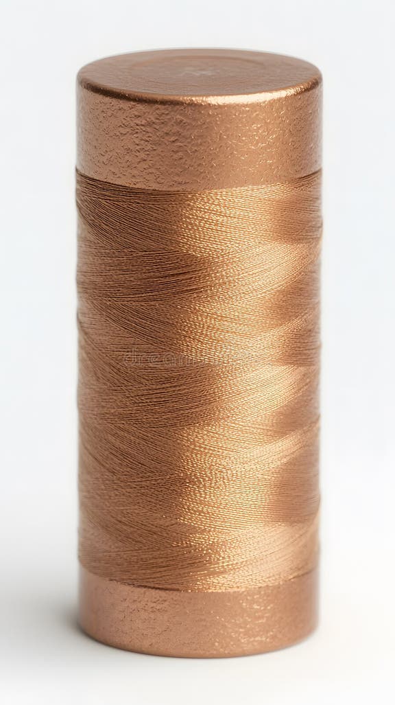 Shiny Bronze Sewing Thread on a Spool Stock Photo - Image of shiny ...