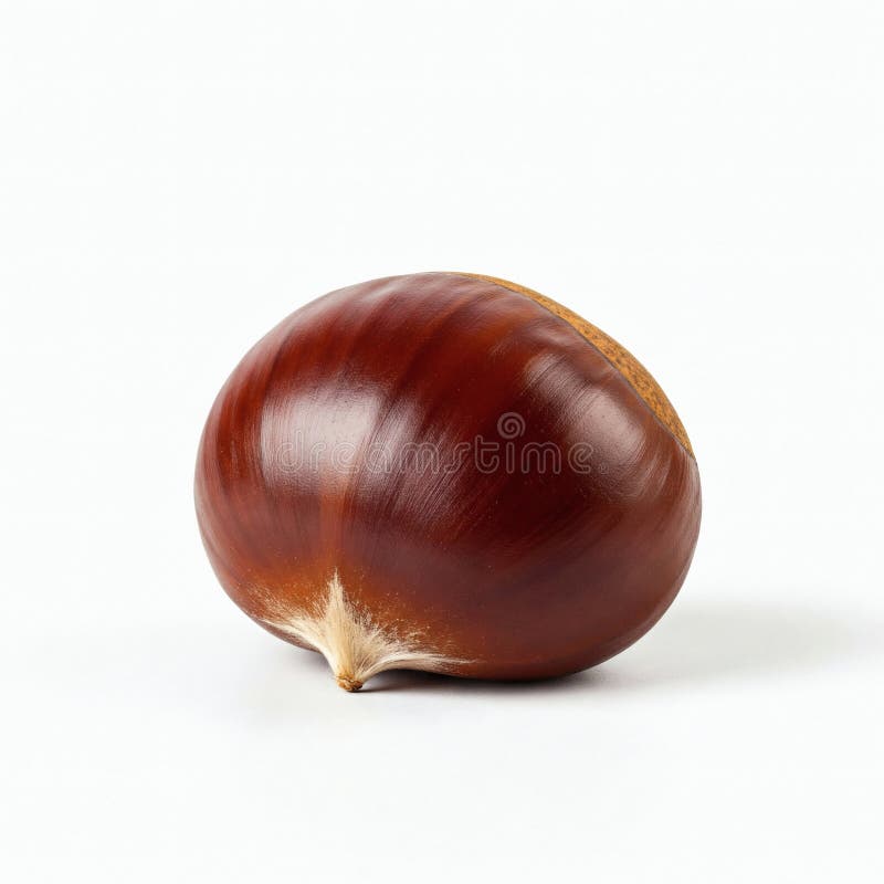 Chestnut Isolated on White Background Front View Stock Illustration ...