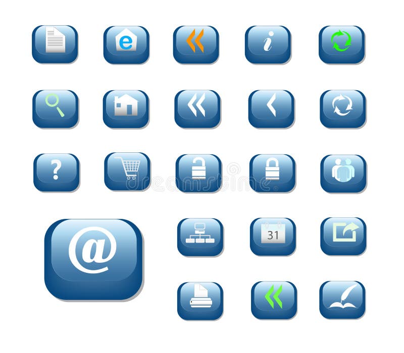 Shiny buttons blue color stock vector. Illustration of playback - 64495469