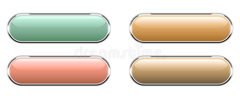 Shiny Buttons Set, Glossy Isolated Icons Stock Vector - Illustration of ...