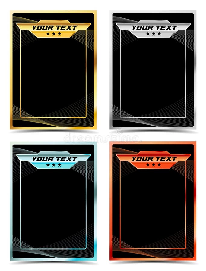 Shiny Card Photo Frame Layout Set with Abstract Background Stock Vector ...