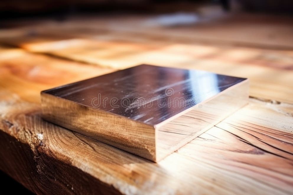 A Shiny Carpenter Square on a Wood Plank Stock Photo - Image of square ...