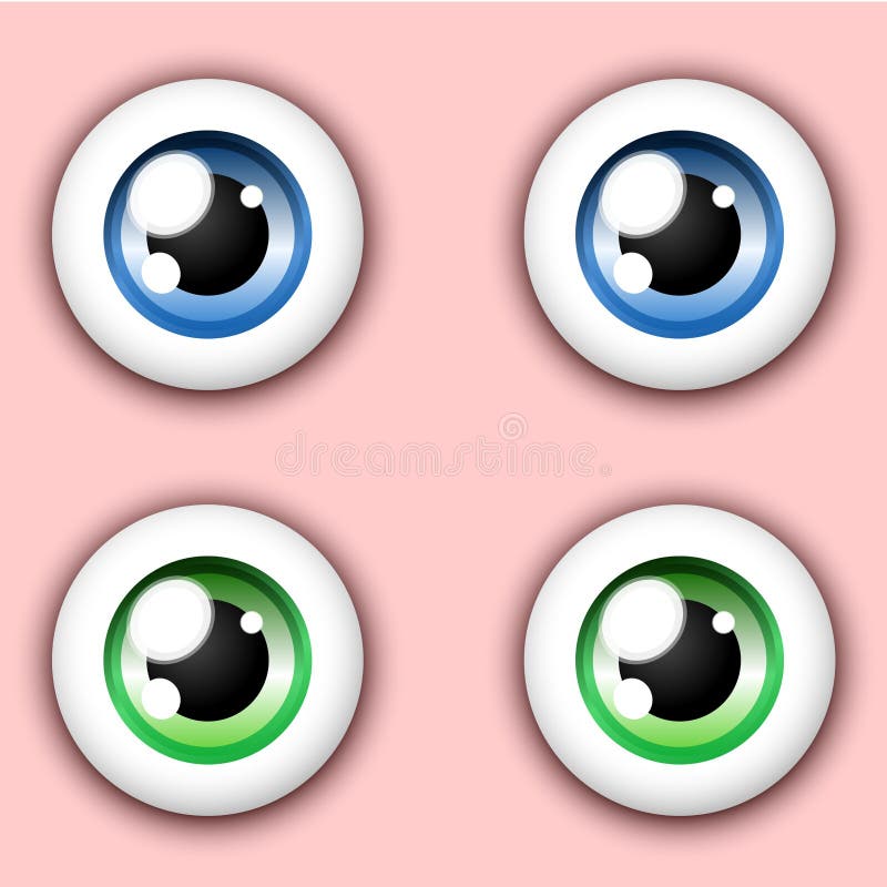 Shiny Cartoon Eye Collection Stock Vector - Illustration of human ...