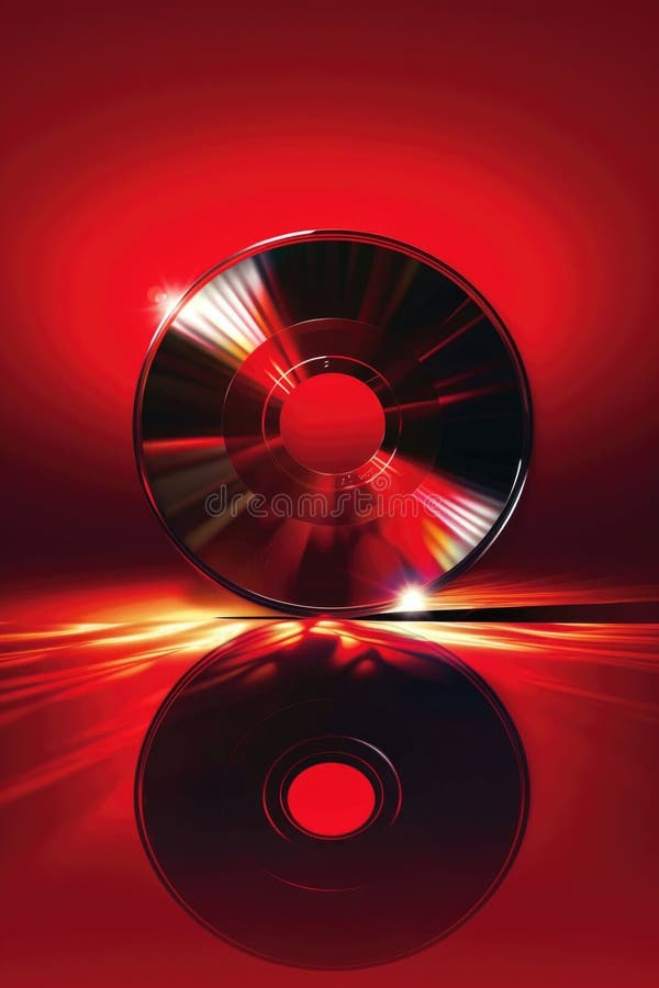 Shiny CDs in a Reflective Surface Stock Image - Image of glossy, shine ...