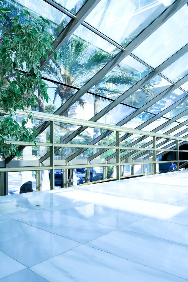 Walkway Inside Modern Building Stock Photo - Image of bright ...