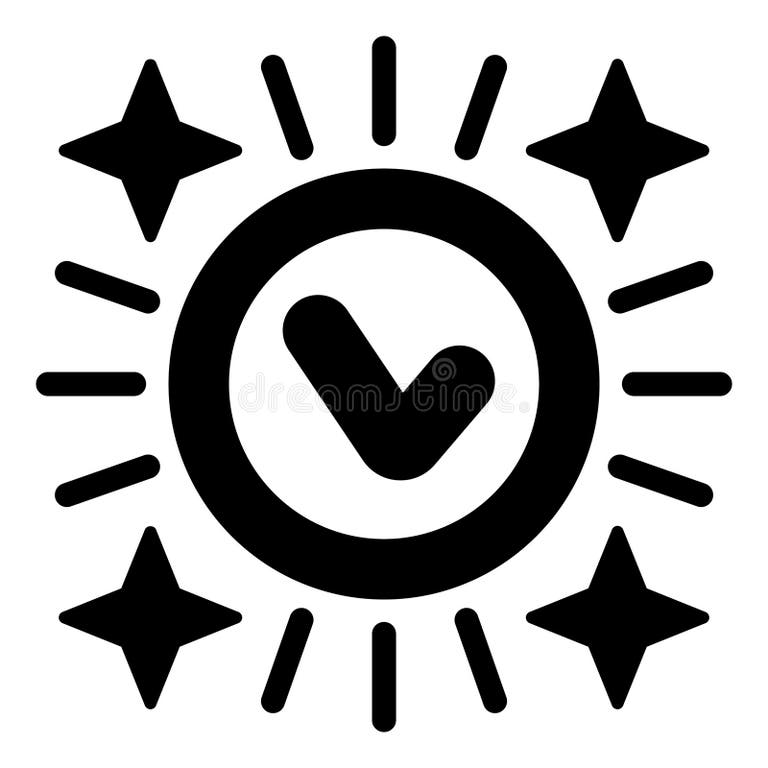 Shiny Checkmark Bubble Solid Icon, Laundry Service Concept. Vector ...