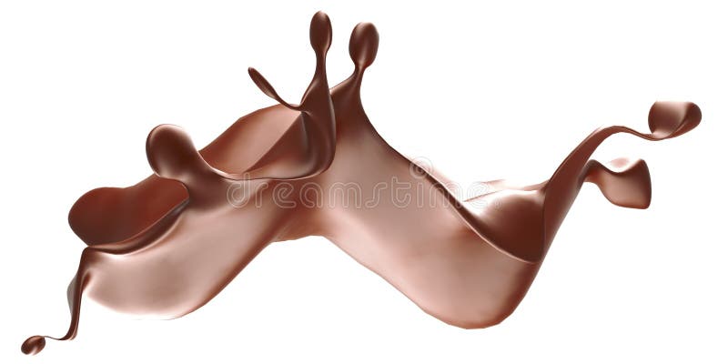 Shiny Chocolate Liquid Splash on White Background Stock Illustration ...