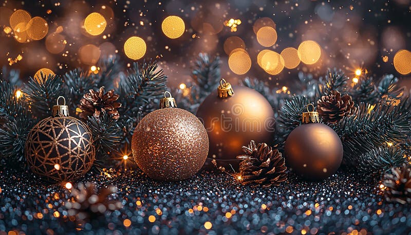 Shiny Christmas Ornament Glowing Gift Tree Snow Night Generated by AI ...