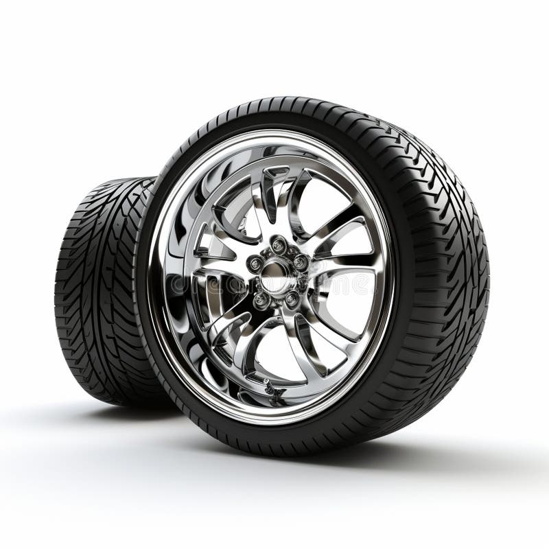 Stylish High Performance Car Wheels Chrome Rims Tires Stock Photos ...