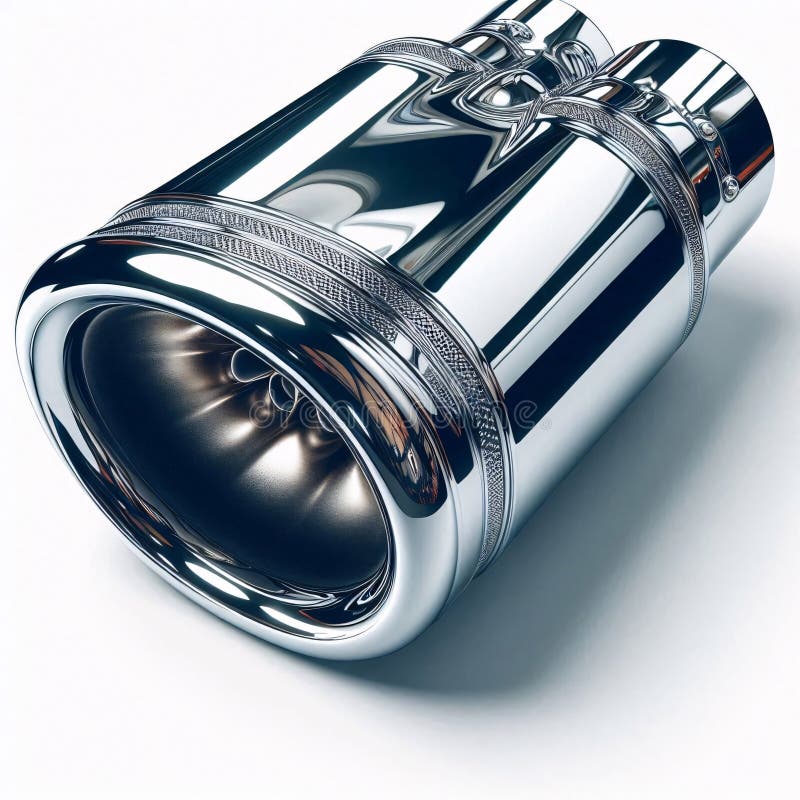 A Shiny Chrome Exhaust Pipe with Multiple Perforations Stock ...