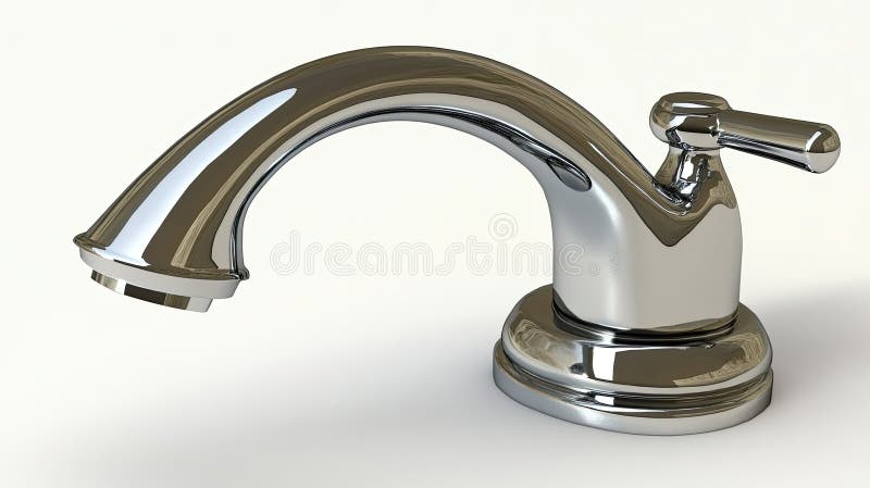 Shiny Chrome Faucet Ready for Installation in Modern Kitchen Stock ...