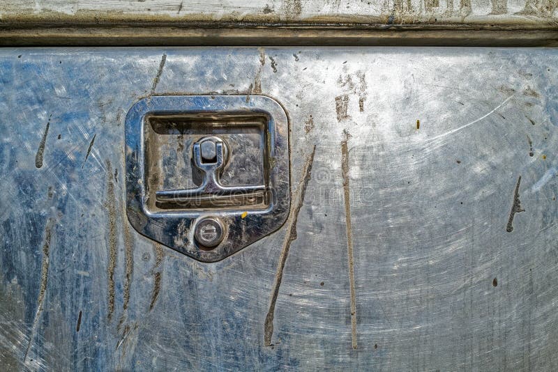 A Shiny Chrome Latch on an Aluminum Storage Box on the Side of a Truck ...