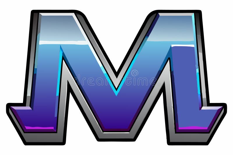 Shiny Chrome Letter M with a Metallic Finish, Adding a Bold Touch To ...