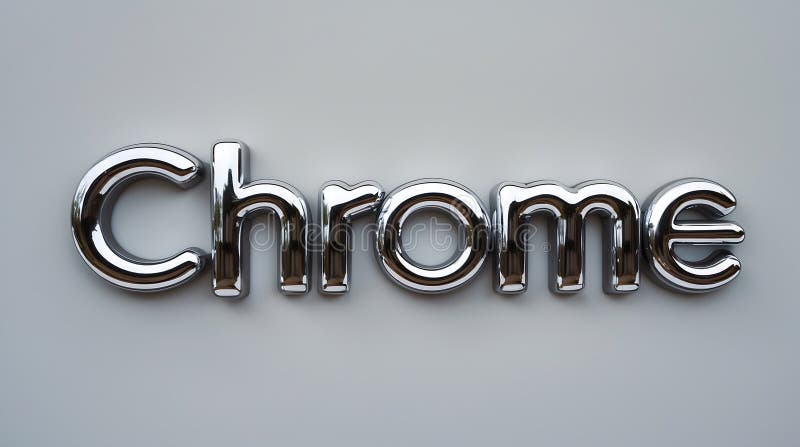 Gleaming Chrome Lettering Showcasing the Word Chrome Against a Smooth ...