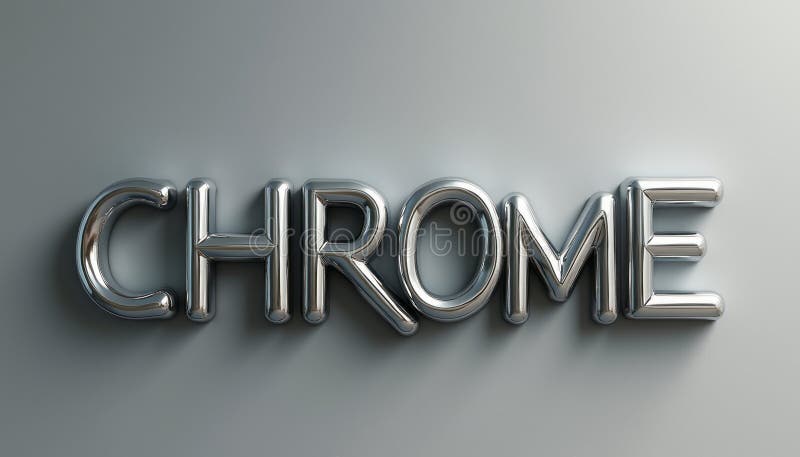 Shiny Chrome Letters Spelling CHROME Against a Sleek Gray Background ...